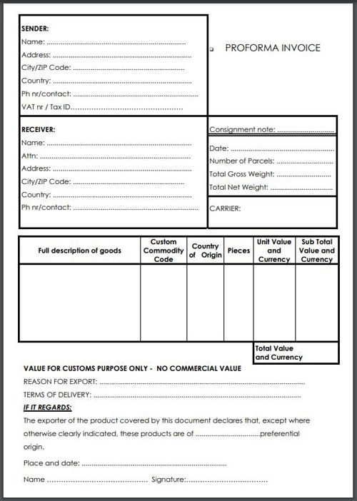 Guida dettagliata su come compilare una fattura proforma